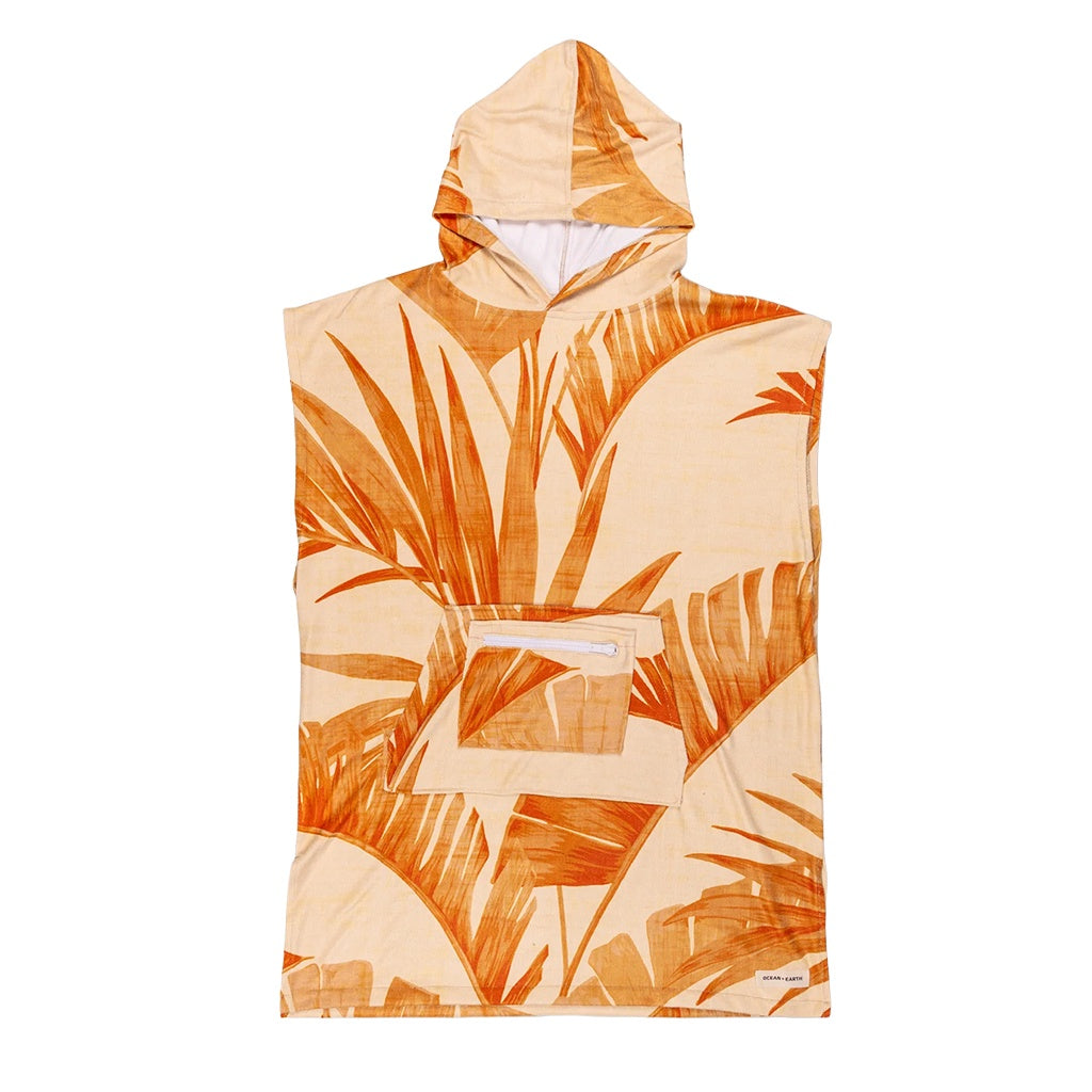 Ocean & Earth | Youth Palm Hooded Poncho Changing Towel. Oversize Fit
