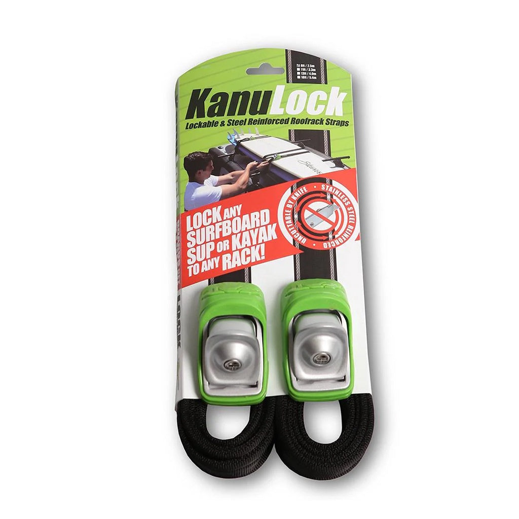 KanuLock | Lockable Steel Reinforced Roof Rack Tiedown Strap Set. 2.5m