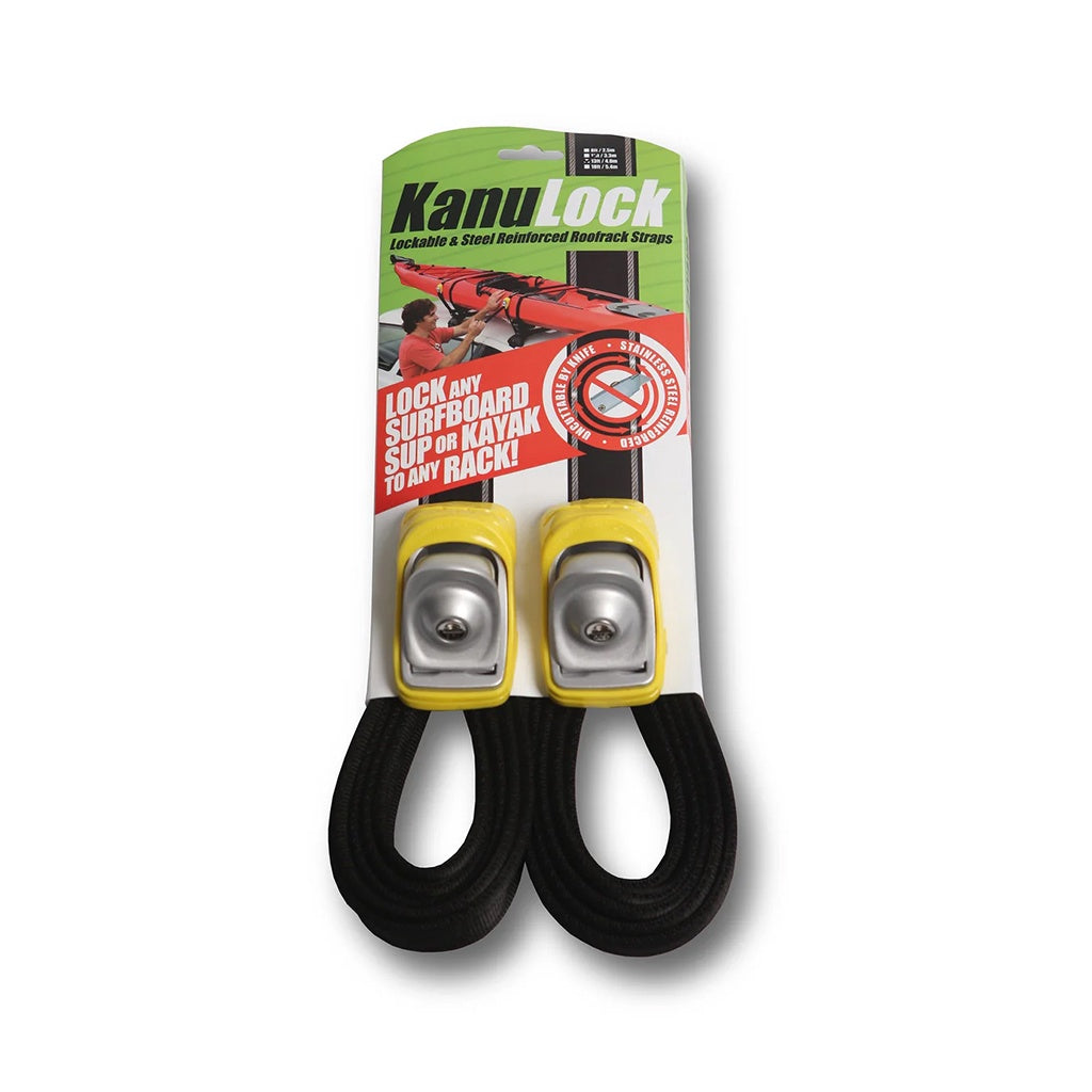 KanuLock | Lockable Steel Reinforced Roof Rack Tiedown Strap Set. 4.0m